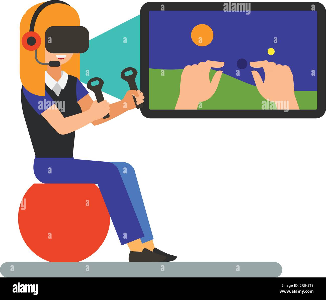 Woman cartoon augmented reality Cut Out Stock Images & Pictures - Alamy