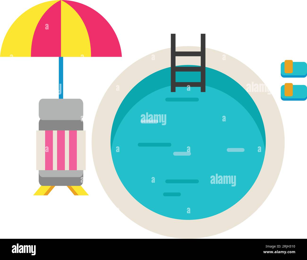 Swimming pool with chaise lounge icon Stock Vector Image & Art - Alamy