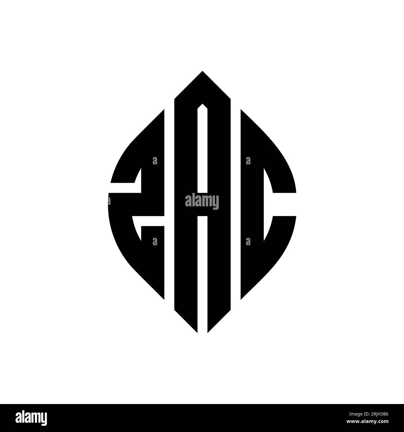ZAC circle letter logo design with circle and ellipse shape. ZAC ...