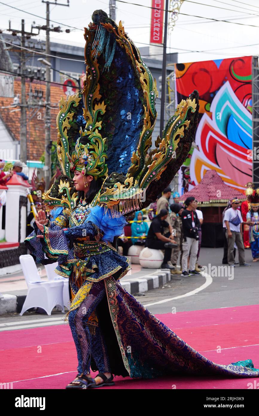 Indonesian with an exotic costume at BEN Carnival Stock Photo - Alamy