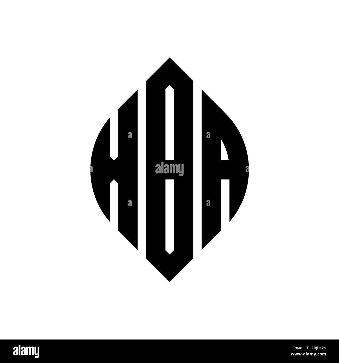 XBA circle letter logo design with circle and ellipse shape. XBA ...