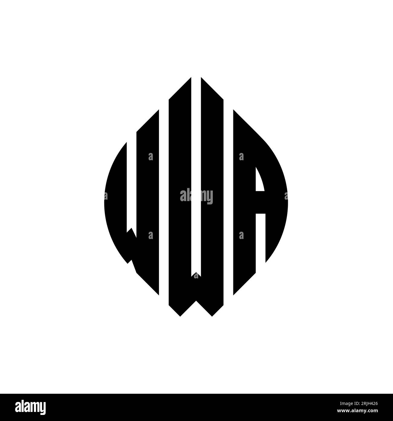 WWA circle letter logo design with circle and ellipse shape. WWA ...