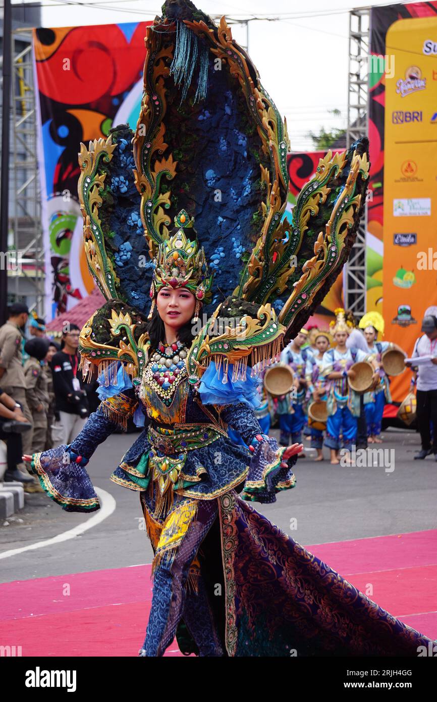 Indonesian with an exotic costume at BEN Carnival Stock Photo - Alamy