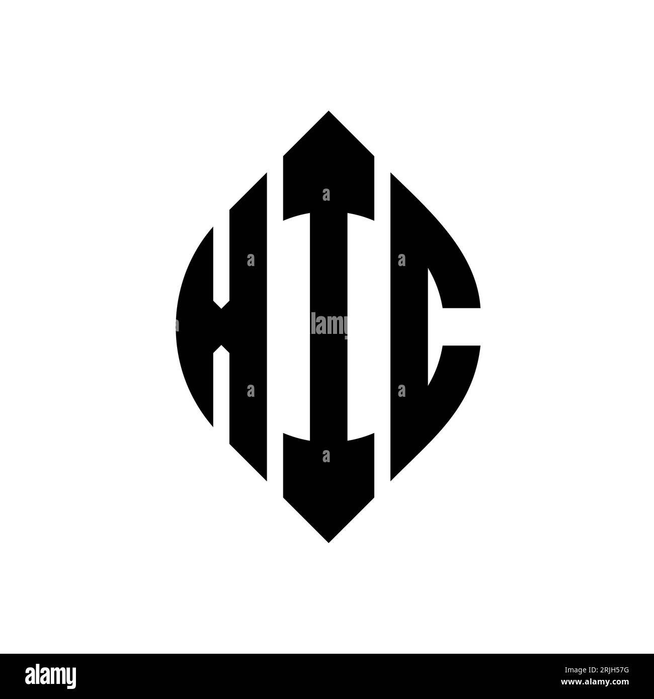 XIC circle letter logo design with circle and ellipse shape. XIC ...
