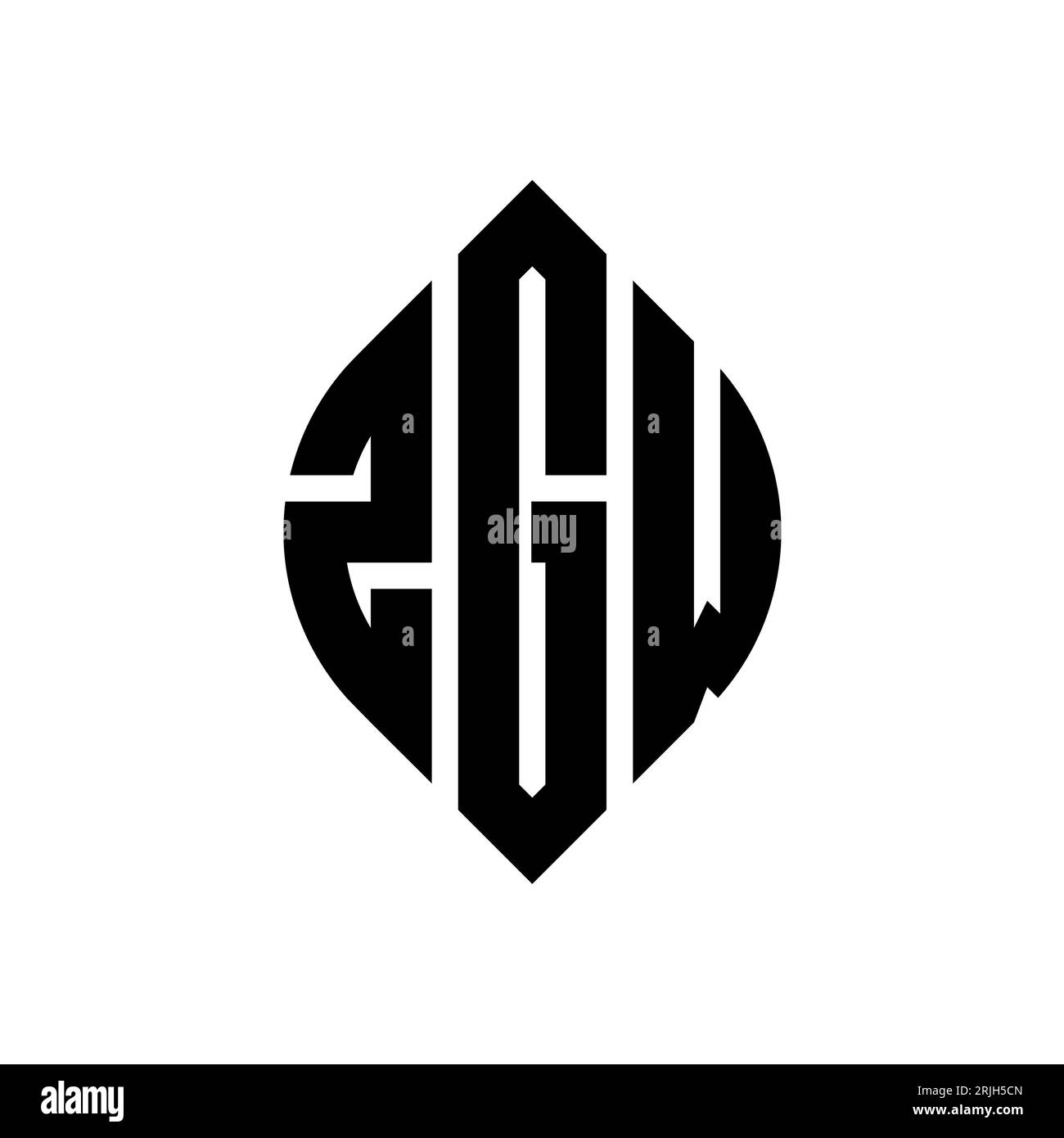 ZGW circle letter logo design with circle and ellipse shape. ZGW ...