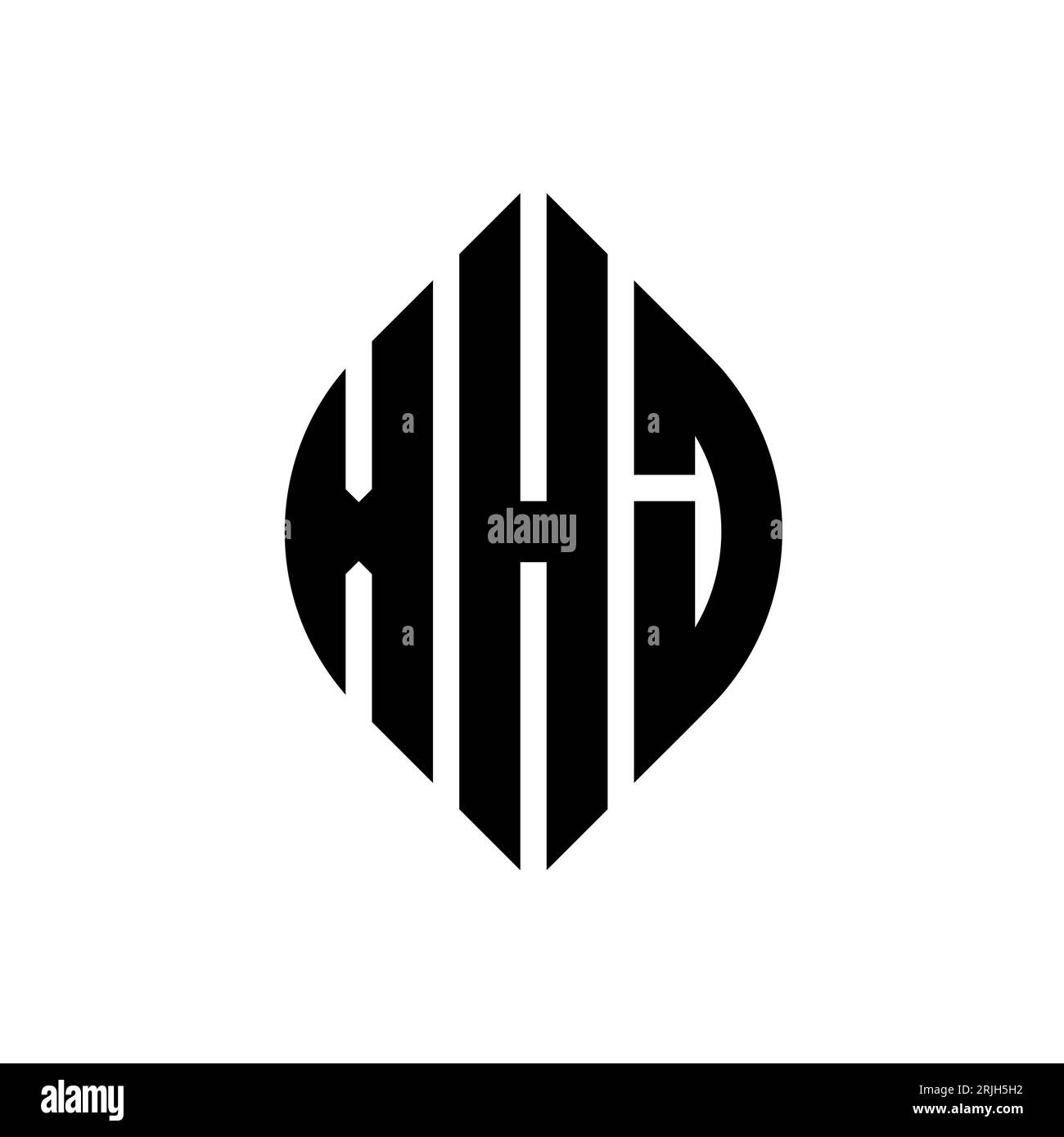 XHJ circle letter logo design with circle and ellipse shape. XHJ ...