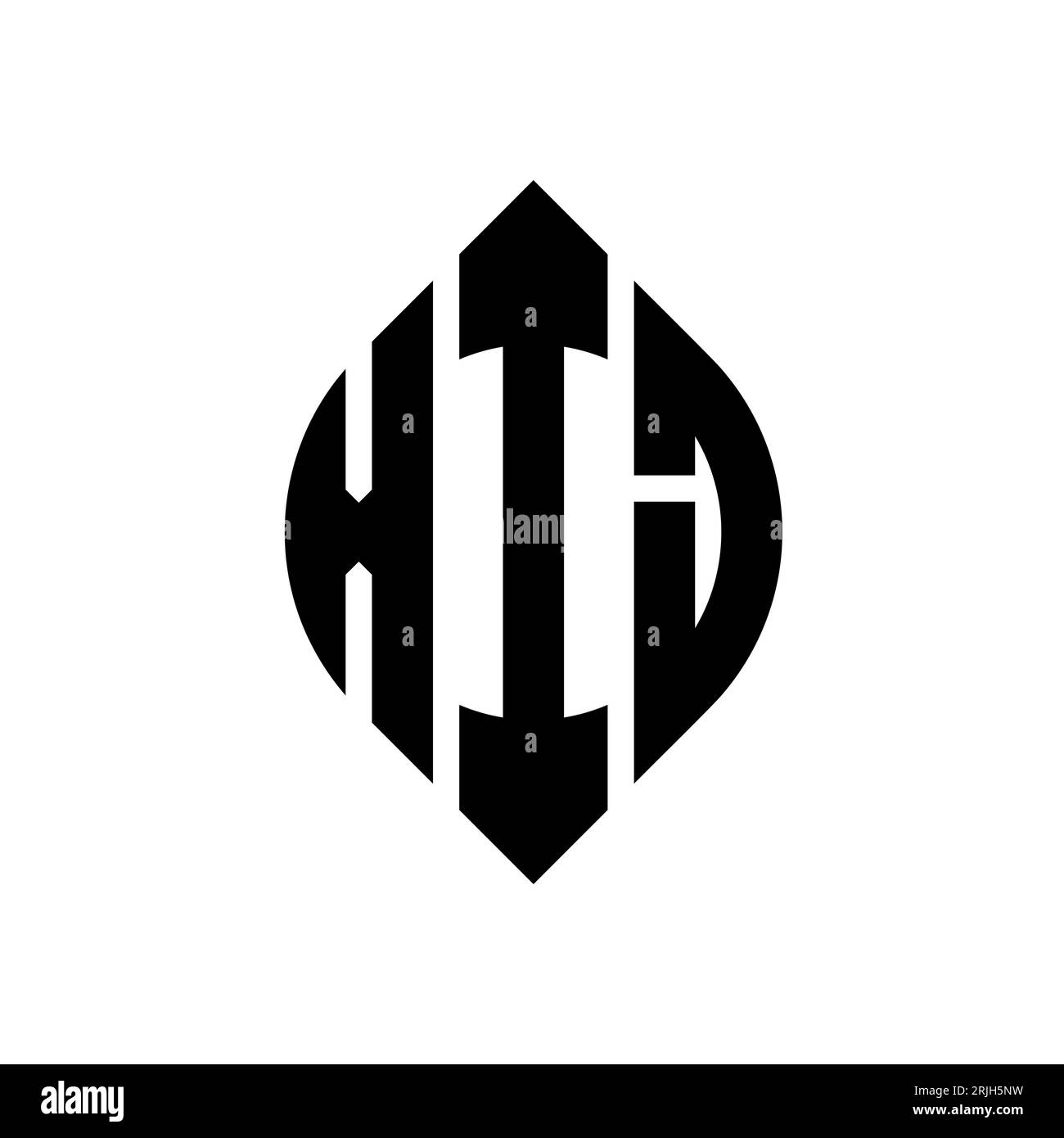 XIJ circle letter logo design with circle and ellipse shape. XIJ ...