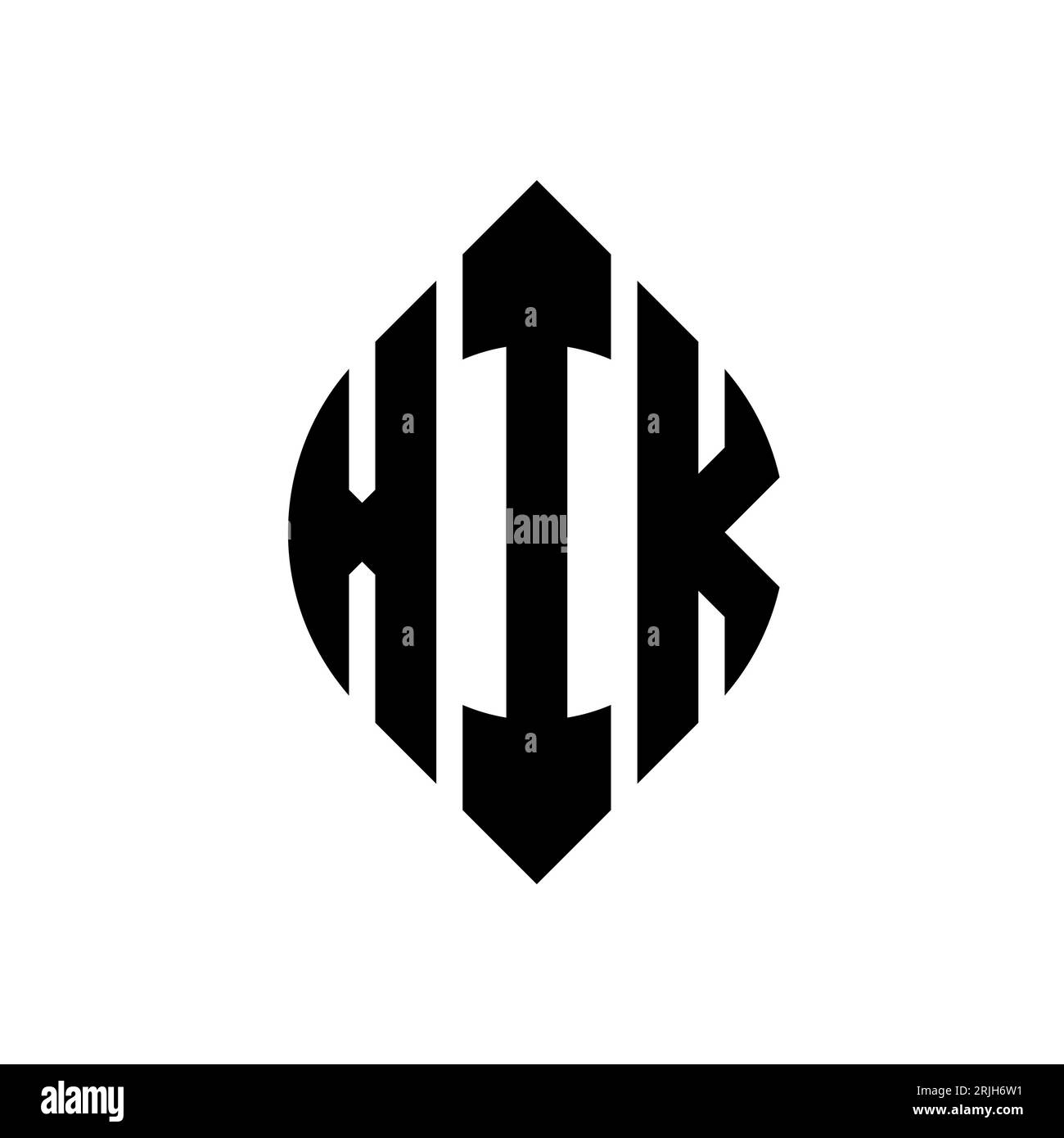XIK circle letter logo design with circle and ellipse shape. XIK ...