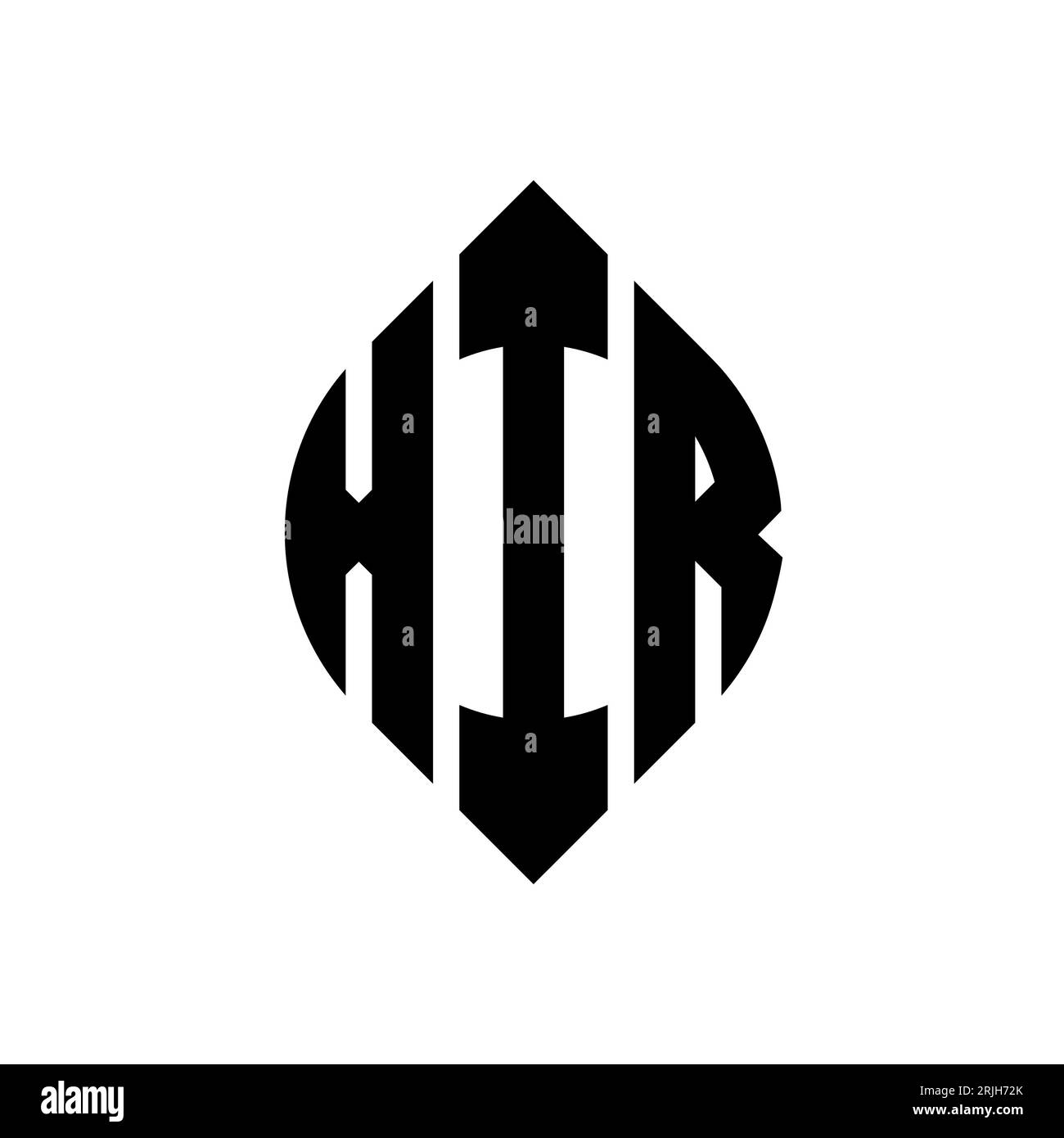 XIR circle letter logo design with circle and ellipse shape. XIR ...