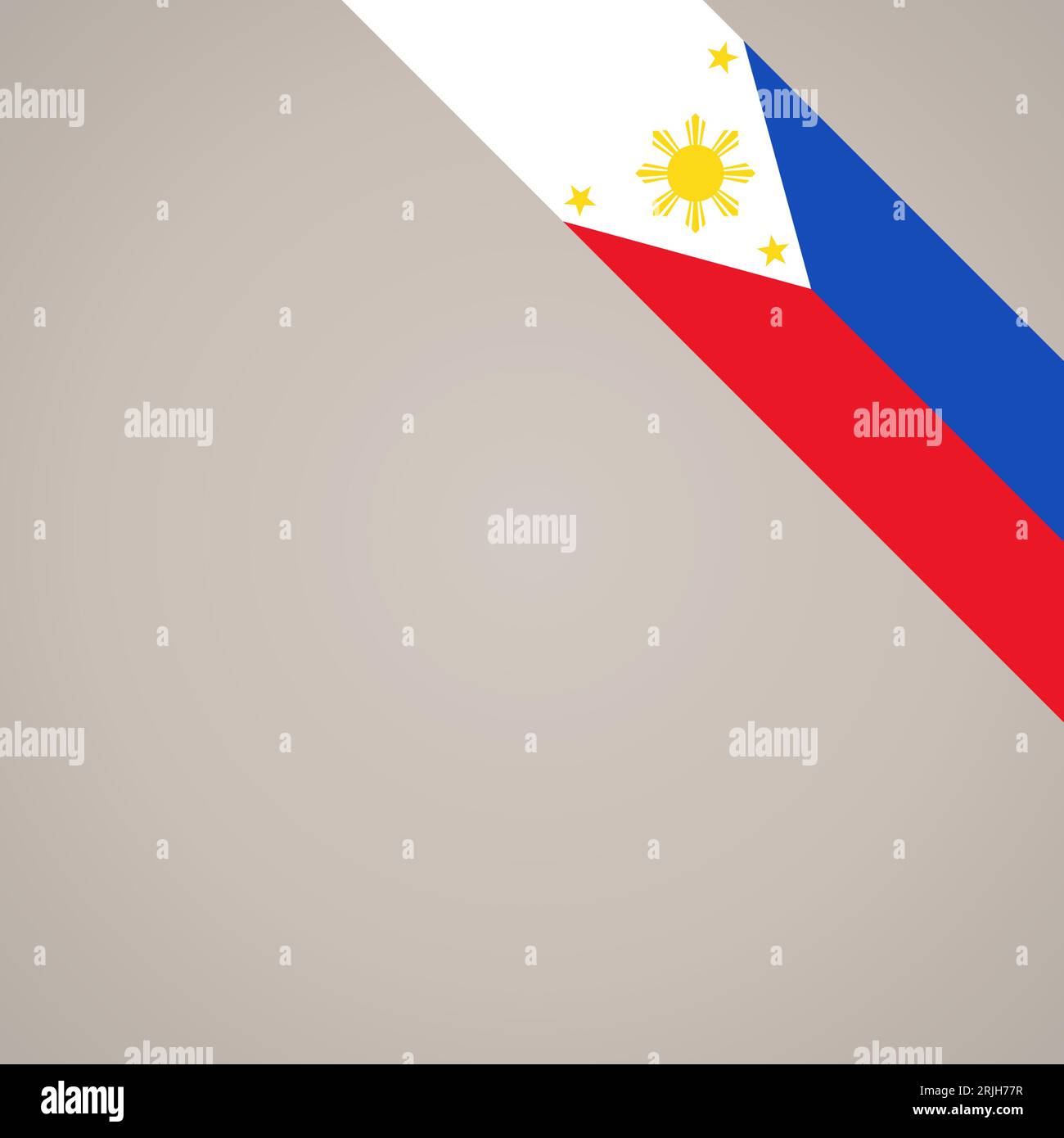Corner slanted ribbon flag of Philippines for a top right aera of a ...