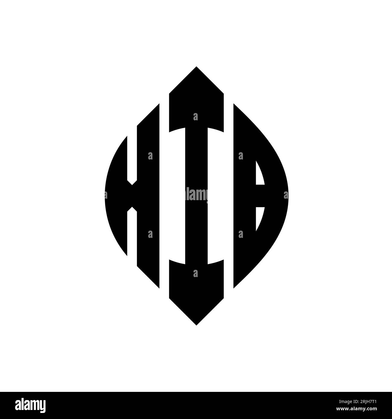 XIB circle letter logo design with circle and ellipse shape. XIB ...