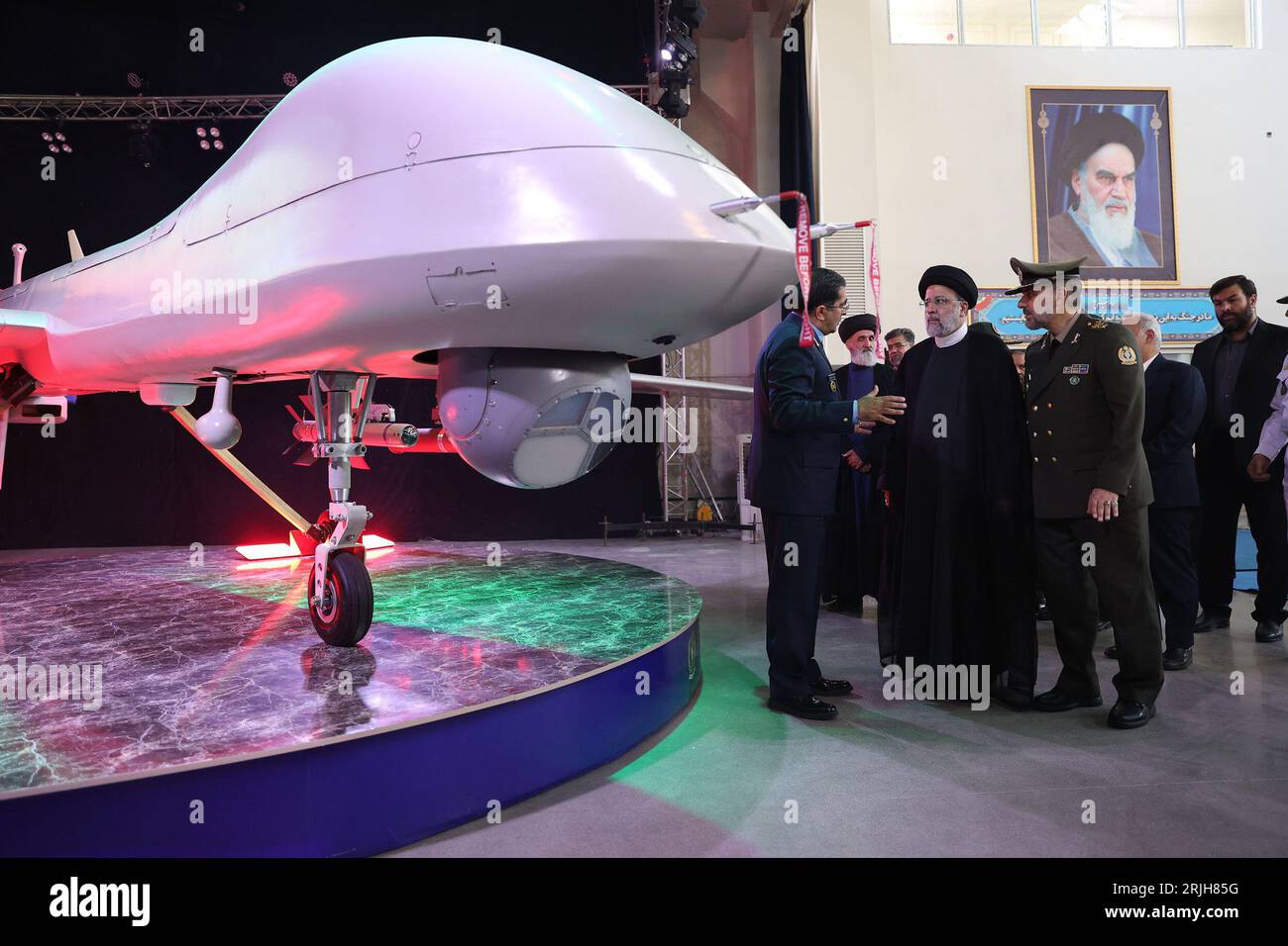 Tehran, Iran. 23rd Aug, 2023. Iranian President EBRAHIM RAISI (C ...