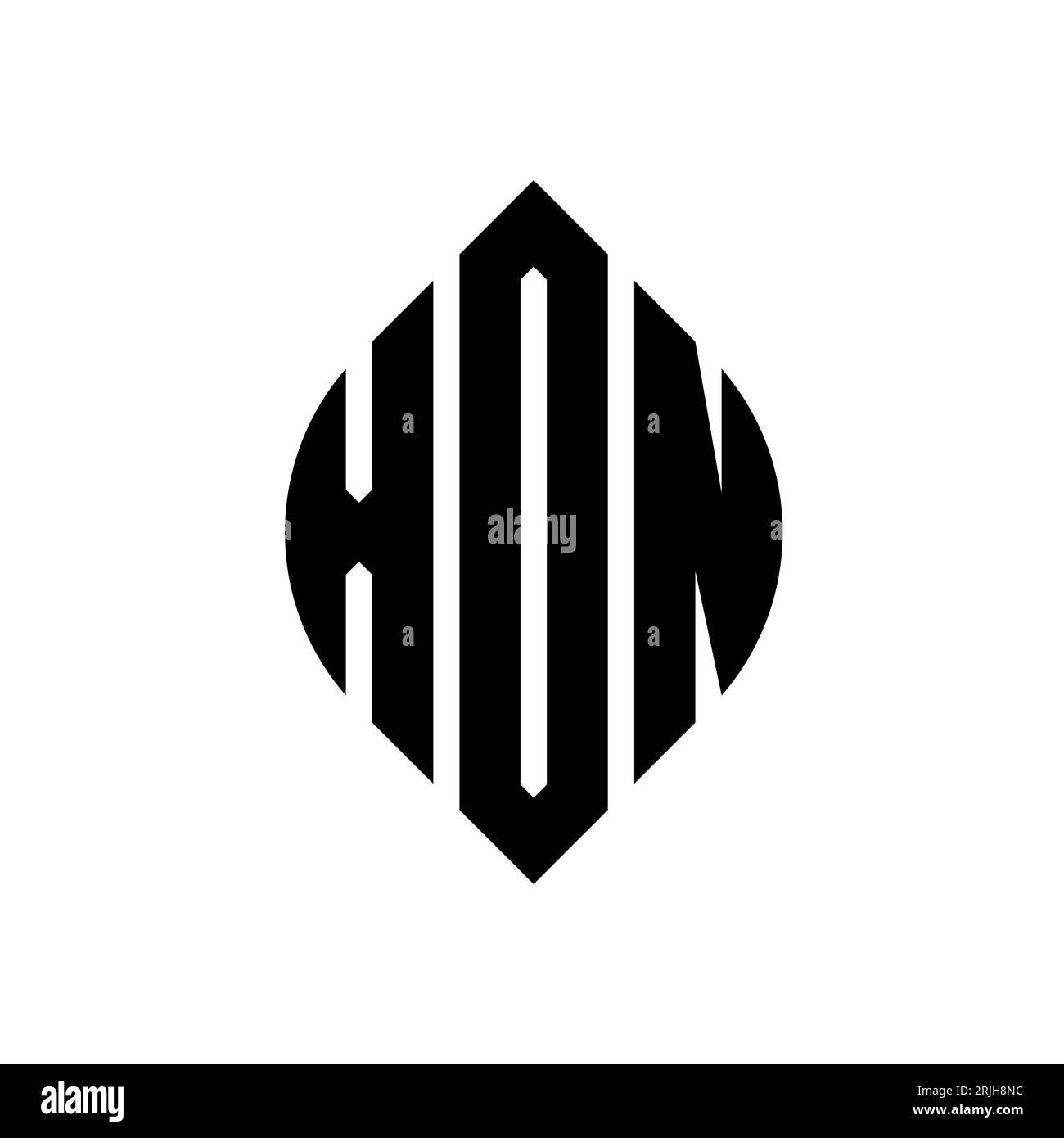 XON circle letter logo design with circle and ellipse shape. XON ...