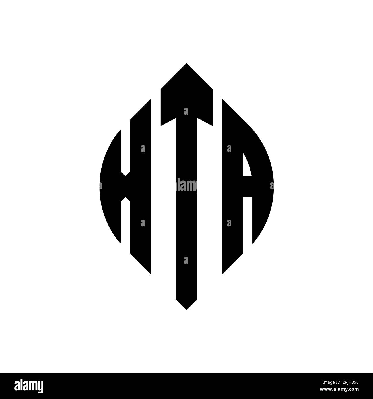 XTA circle letter logo design with circle and ellipse shape. XTA ...