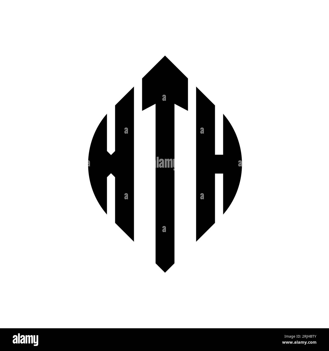 XTH circle letter logo design with circle and ellipse shape. XTH ...