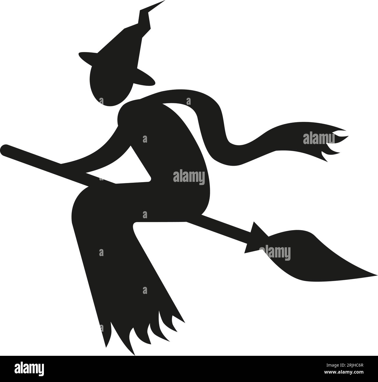 Witch on broom Cut Out Stock Images & Pictures - Alamy