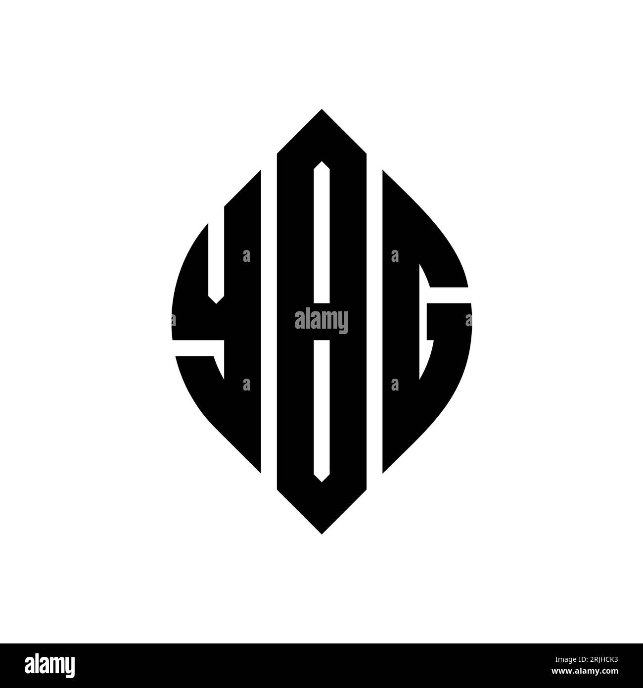 YBG circle letter logo design with circle and ellipse shape. YBG ...
