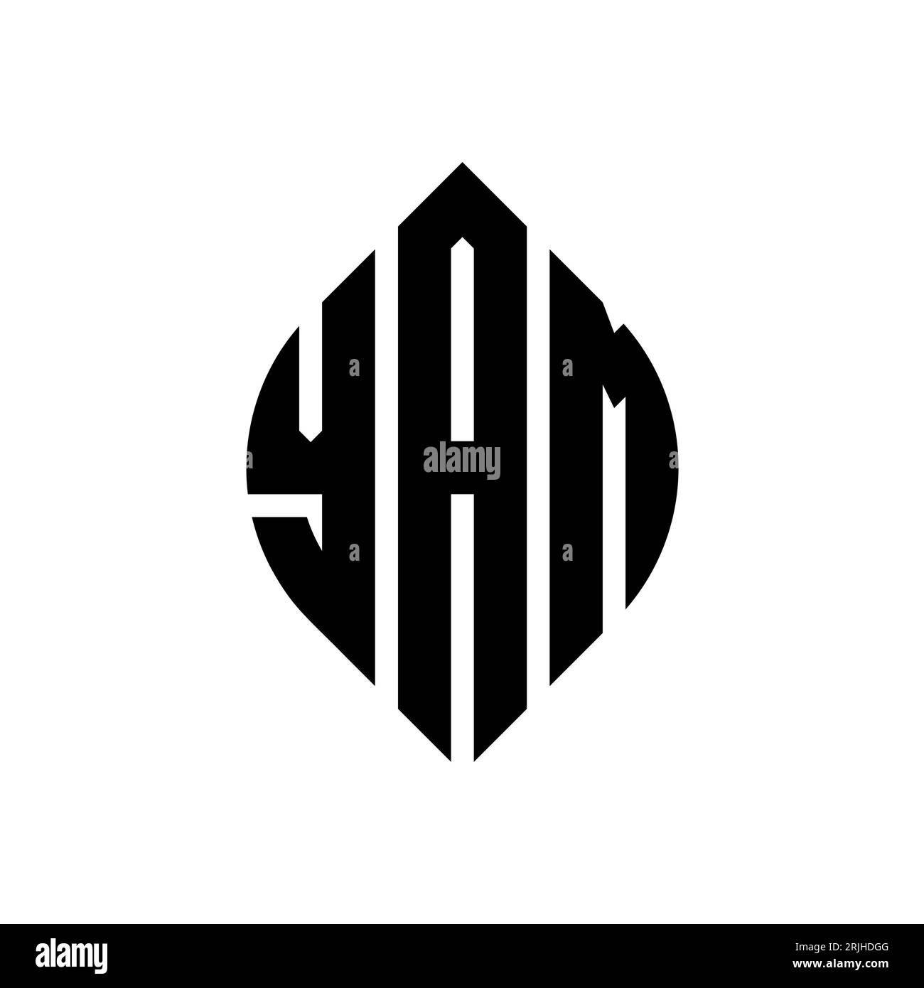 YAM circle letter logo design with circle and ellipse shape. YAM ...