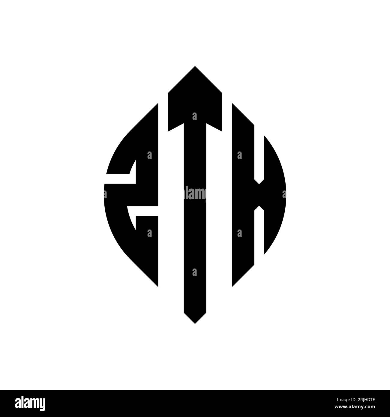 ZTX circle letter logo design with circle and ellipse shape. ZTX ...