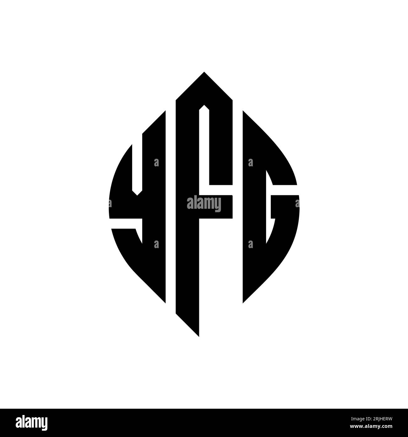 YFG circle letter logo design with circle and ellipse shape. YFG ...