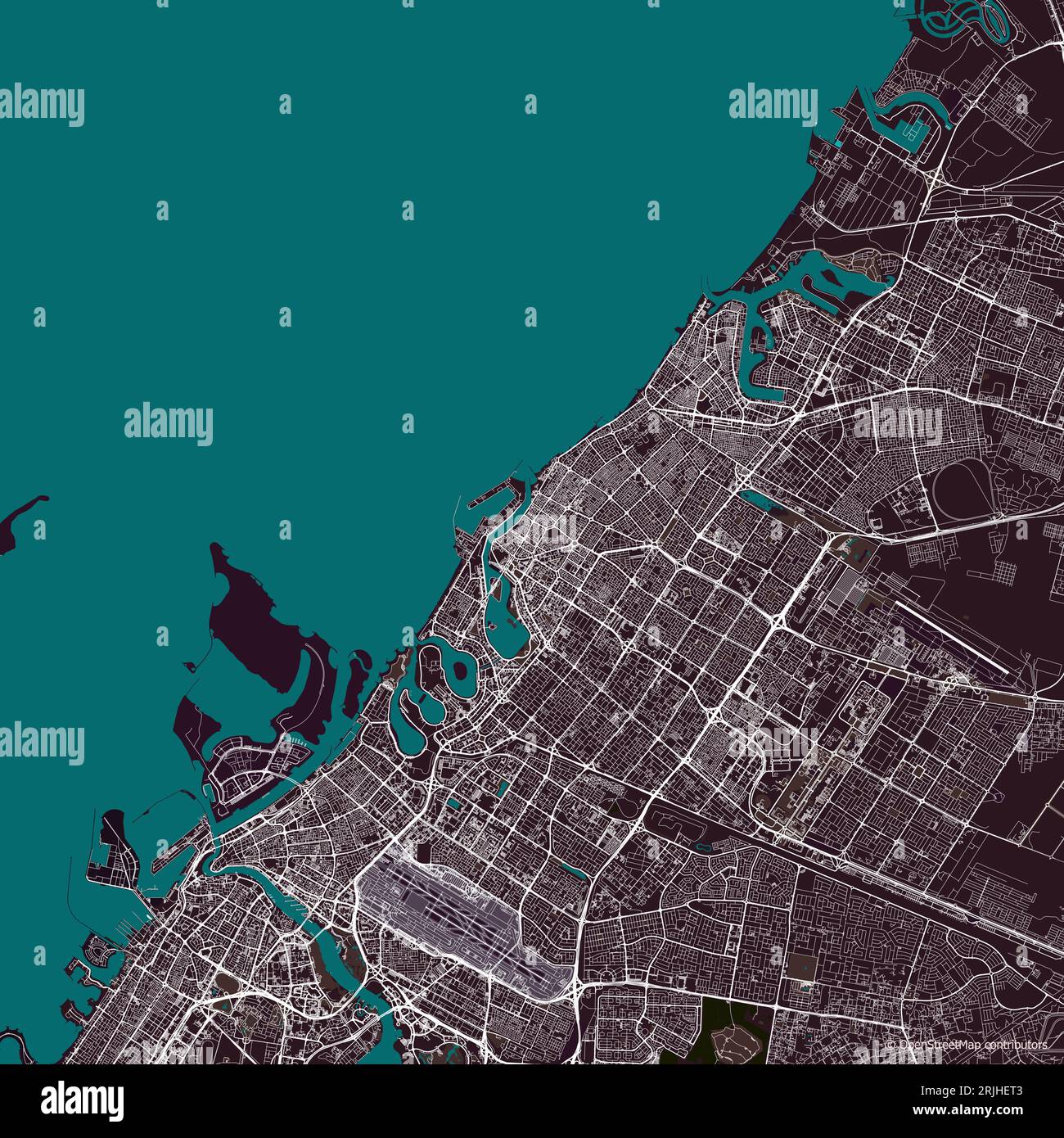 Vector city map of Sharjah - United Arab Emirates Stock Vector Image ...