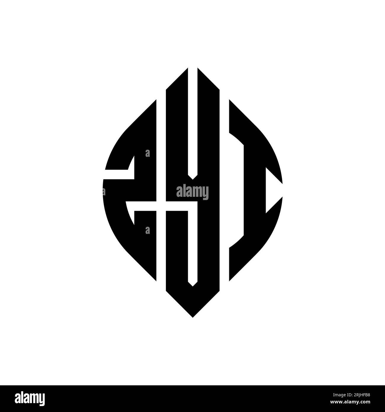ZYI circle letter logo design with circle and ellipse shape. ZYI ...