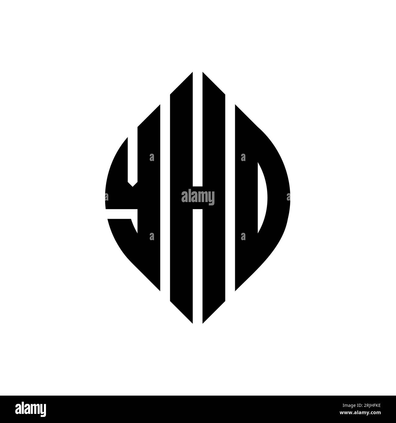 YHD circle letter logo design with circle and ellipse shape. YHD ...