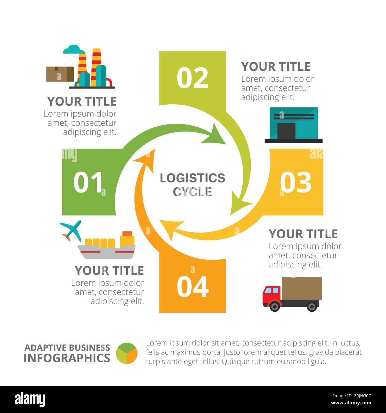 Cycle Chart with Four Elements Slide Stock Vector Image & Art - Alamy