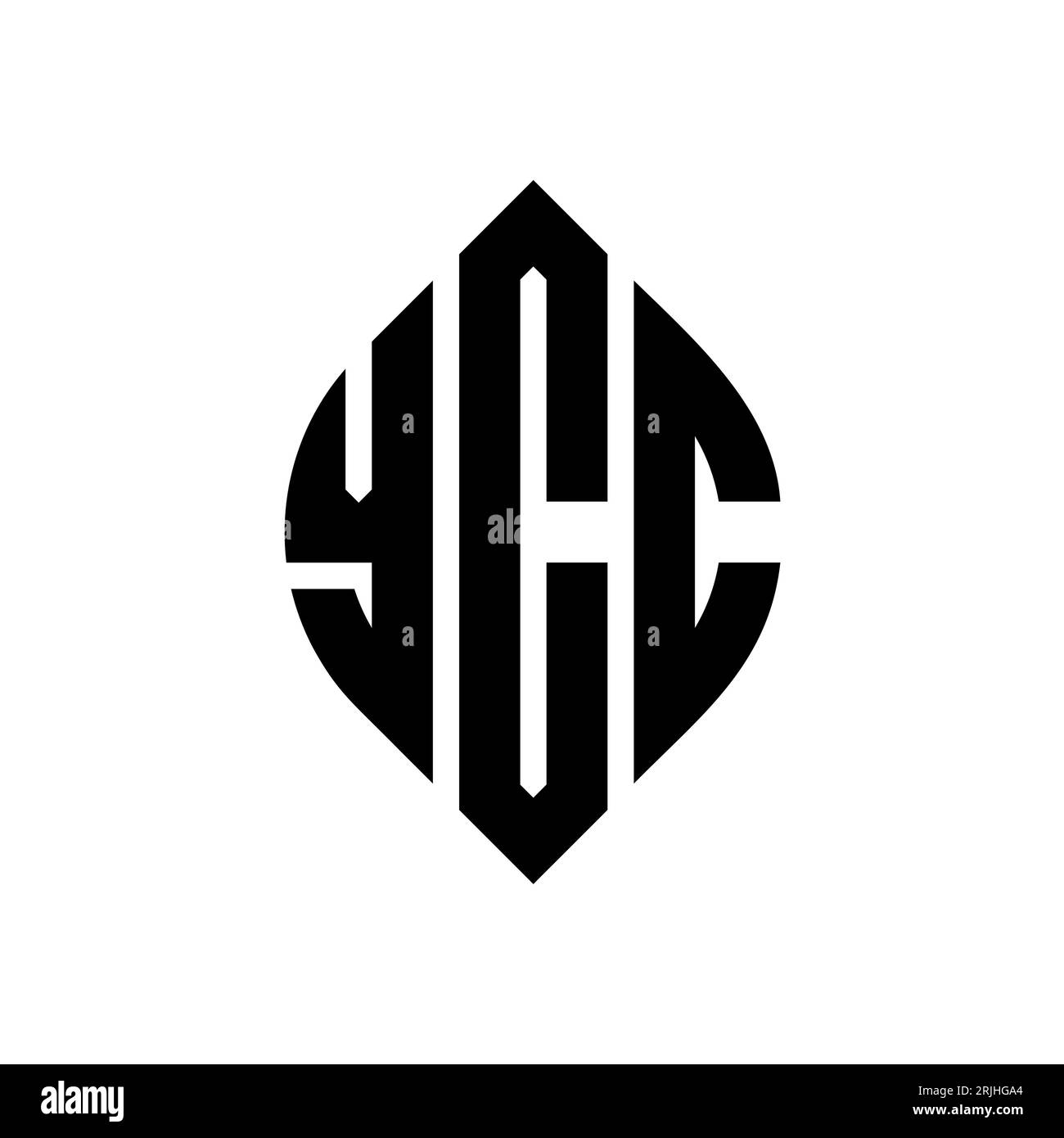 YCC circle letter logo design with circle and ellipse shape. YCC ...