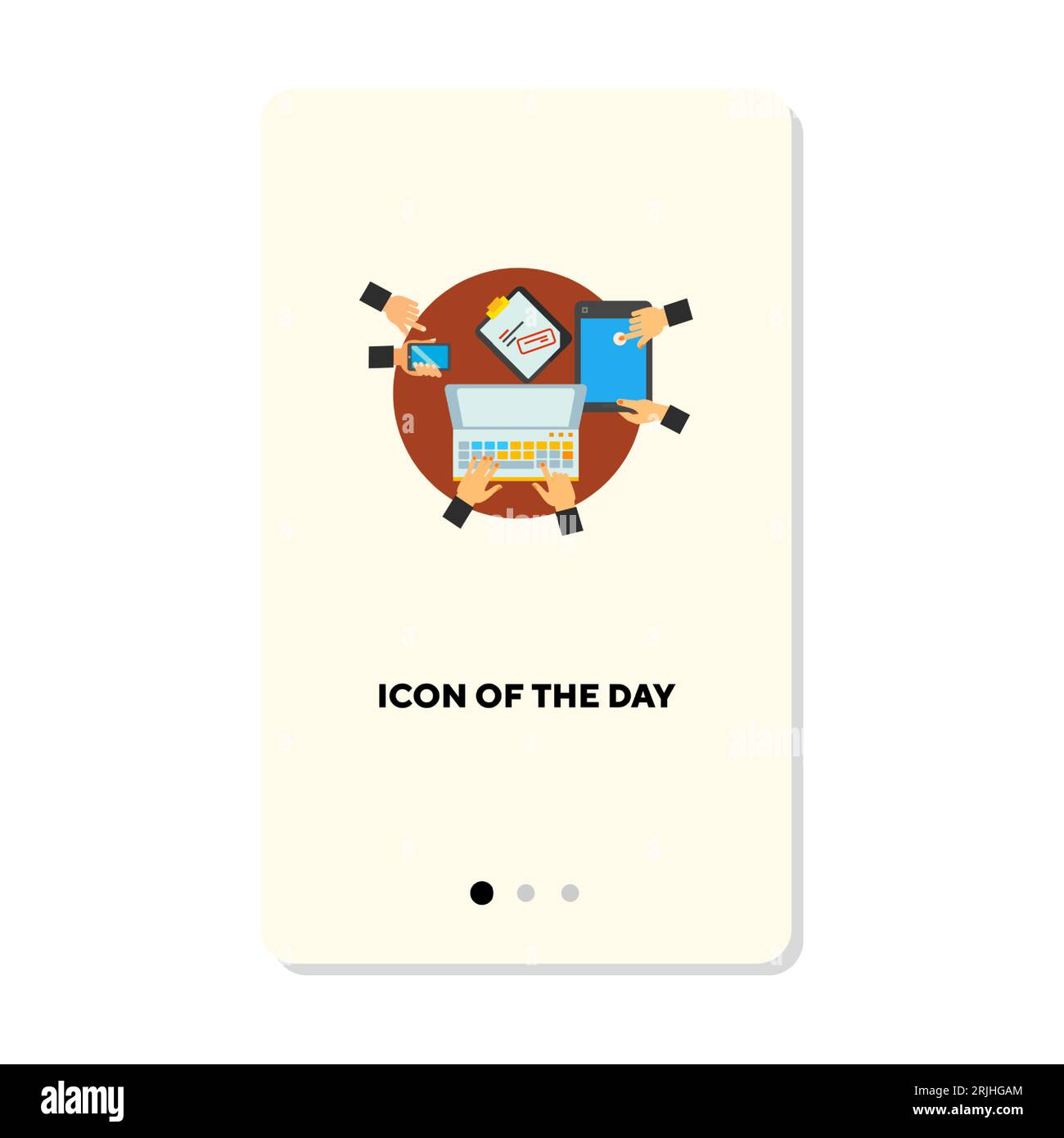 Busy people collaborating vector icon Stock Vector Image & Art - Alamy