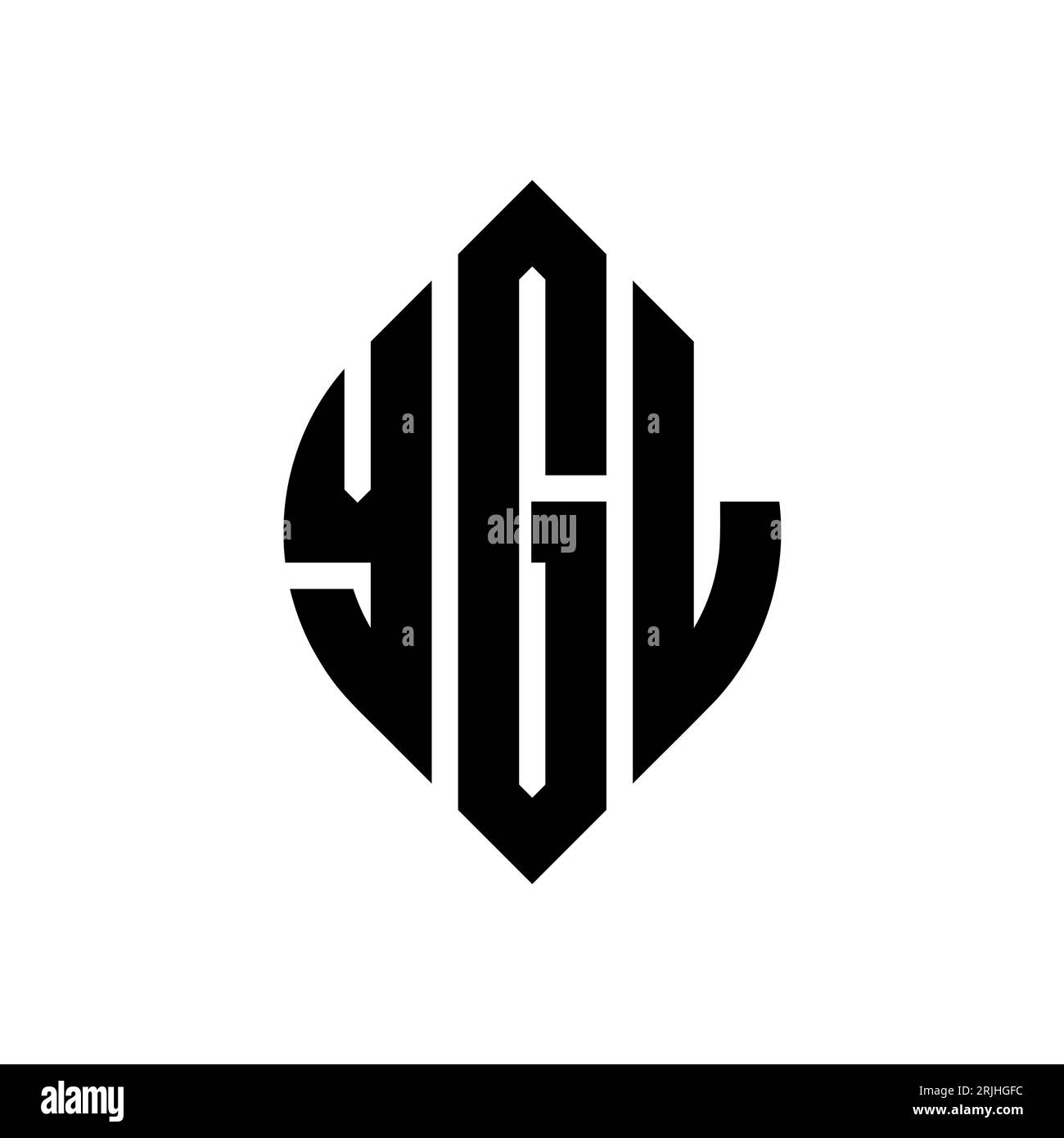YGL circle letter logo design with circle and ellipse shape. YGL ...