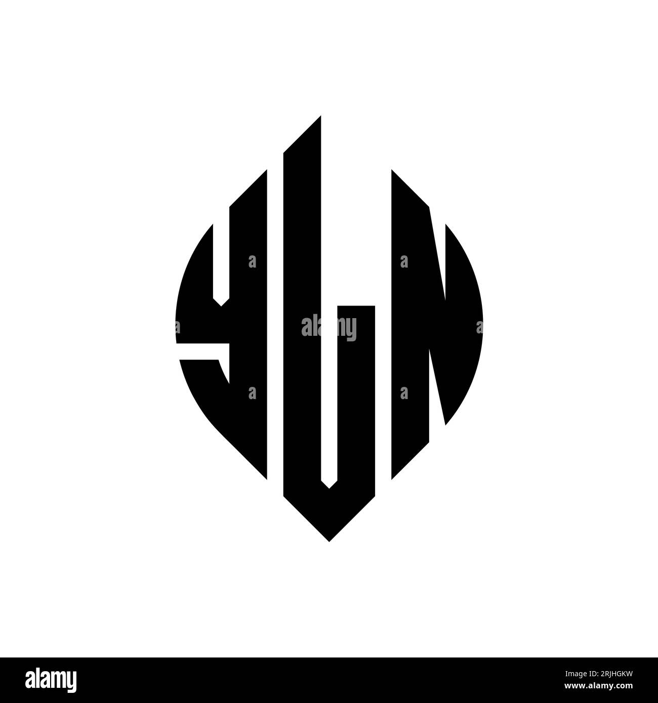 YLN circle letter logo design with circle and ellipse shape. YLN ...