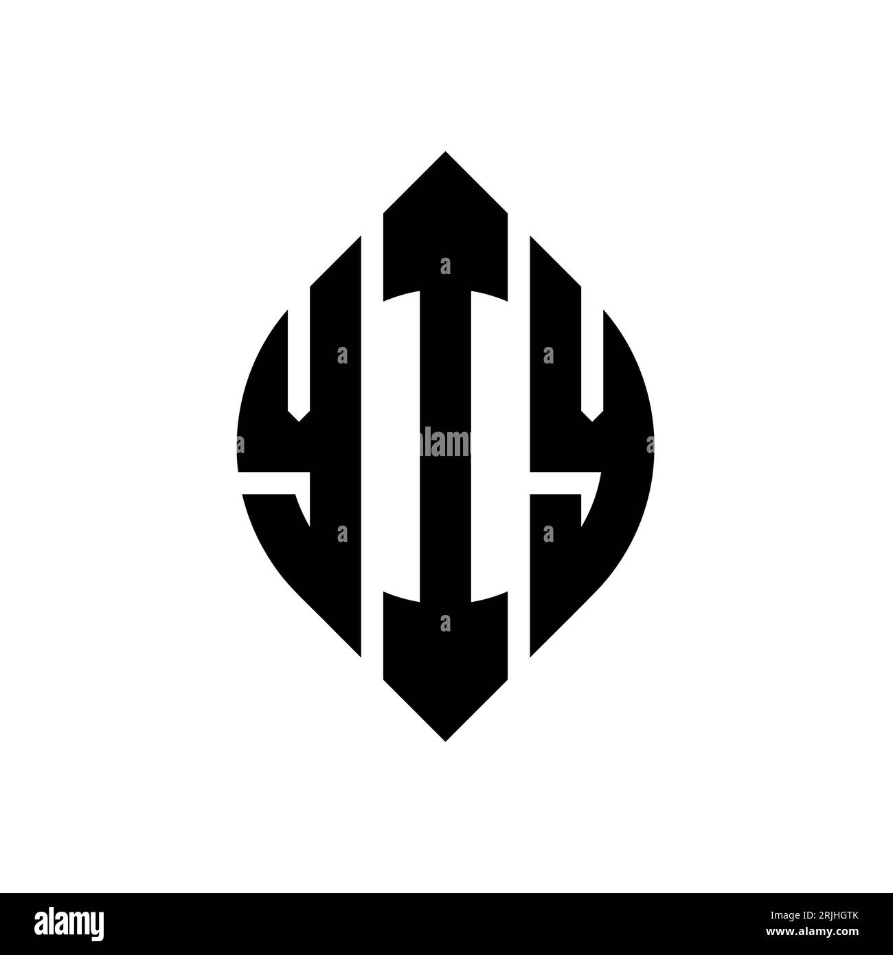 YIY circle letter logo design with circle and ellipse shape. YIY ...