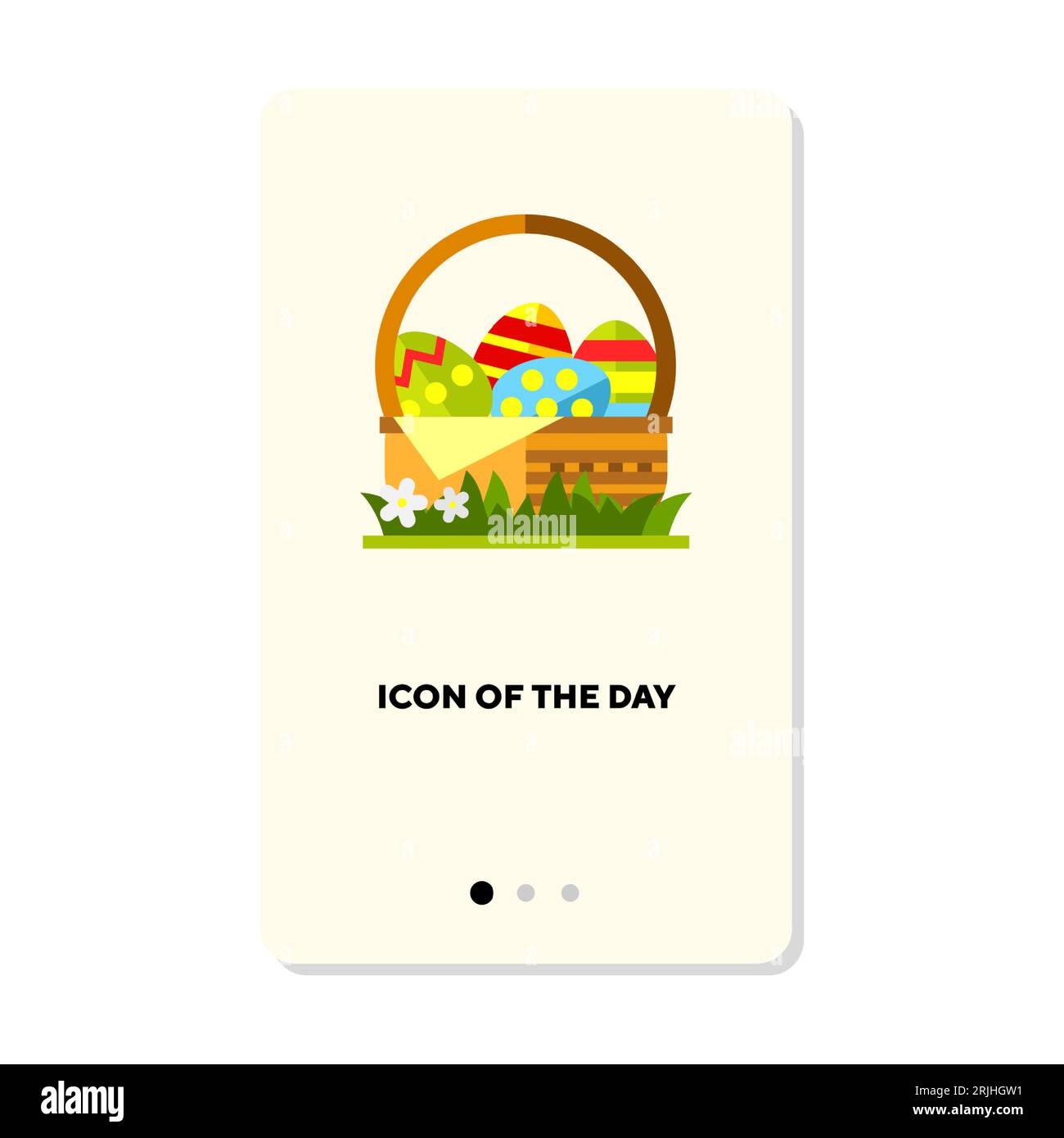 Basket bright easter eggs Stock Vector Images - Alamy