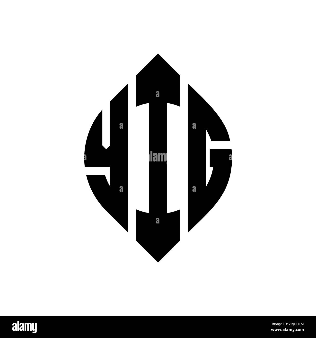 YIG circle letter logo design with circle and ellipse shape. YIG ...