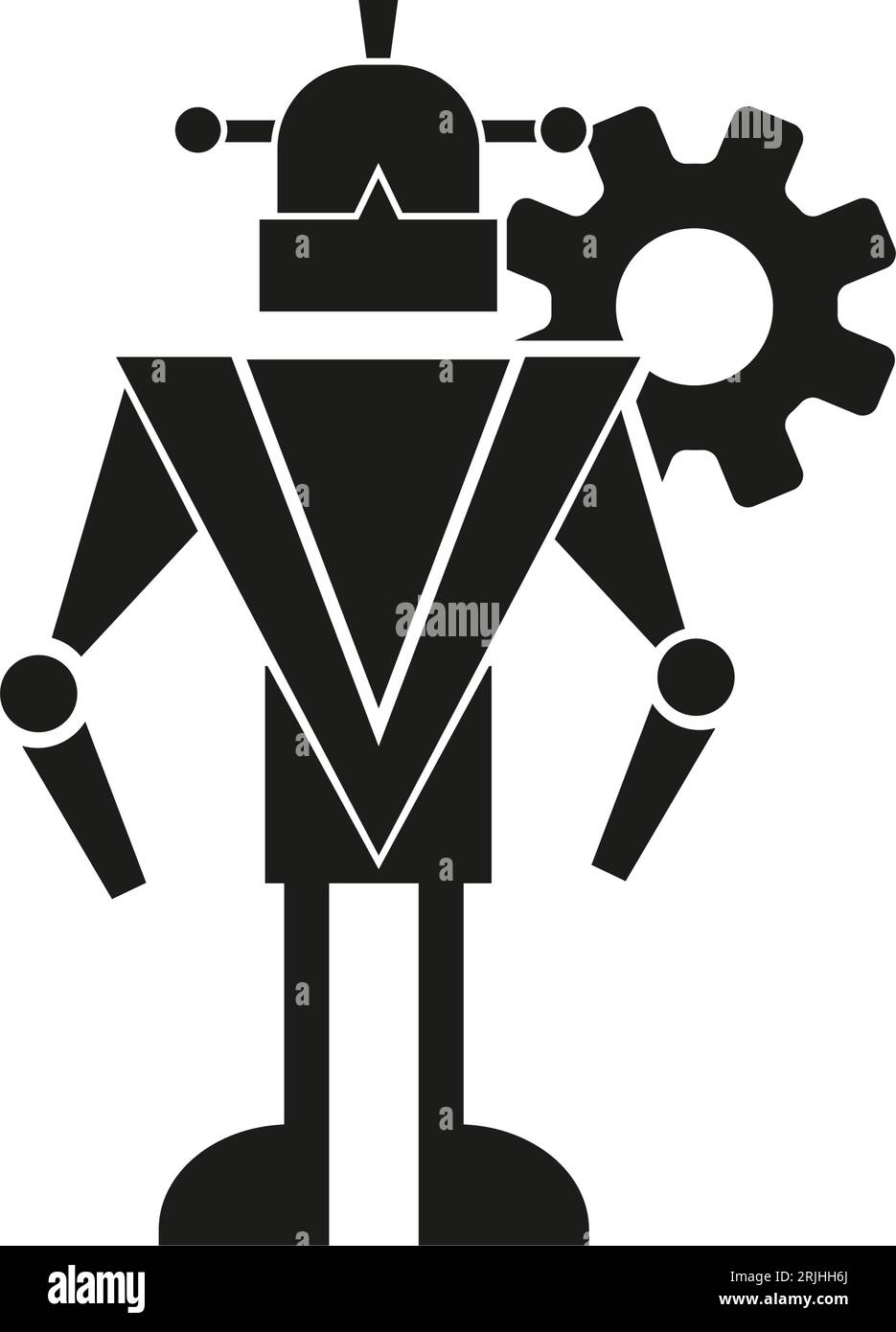 Robot and cogwheel icon Stock Vector Image & Art - Alamy