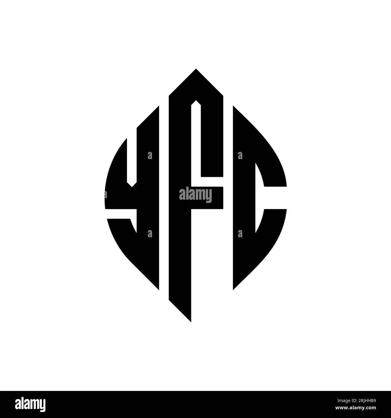 YFC circle letter logo design with circle and ellipse shape. YFC ...