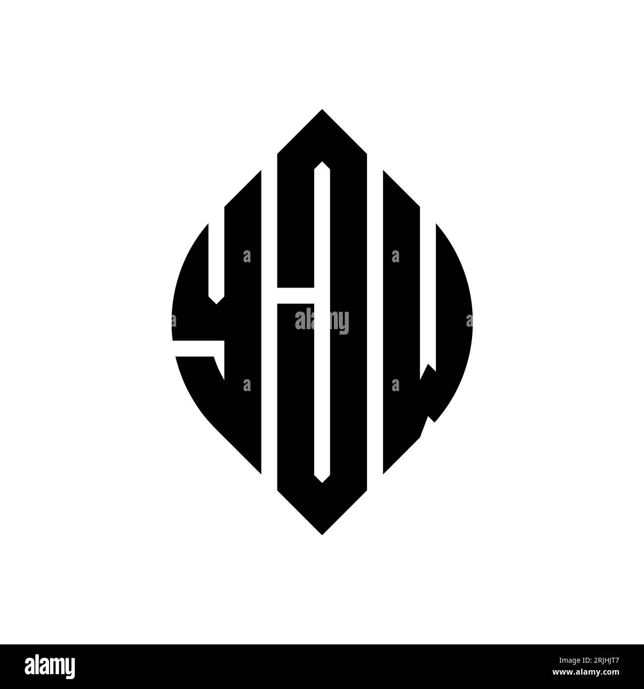 YJW circle letter logo design with circle and ellipse shape. YJW ...