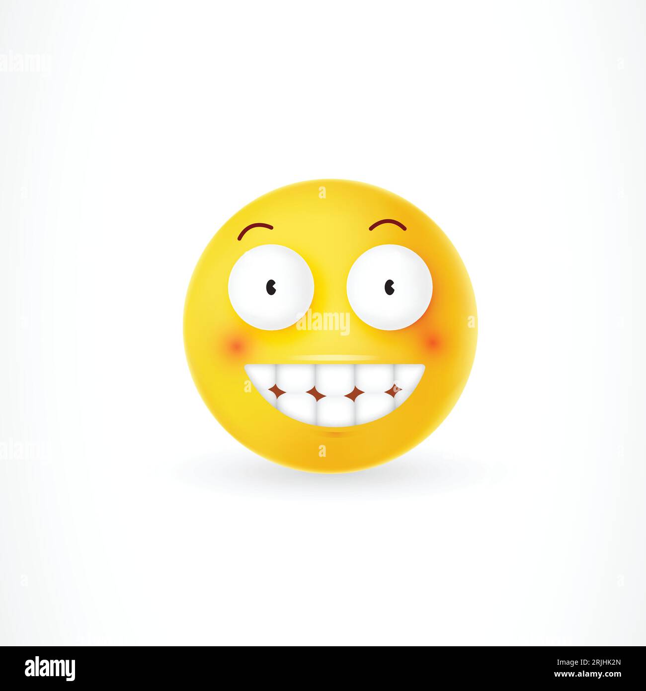 Yellow emoticon with cheesy grin Stock Vector Image & Art - Alamy