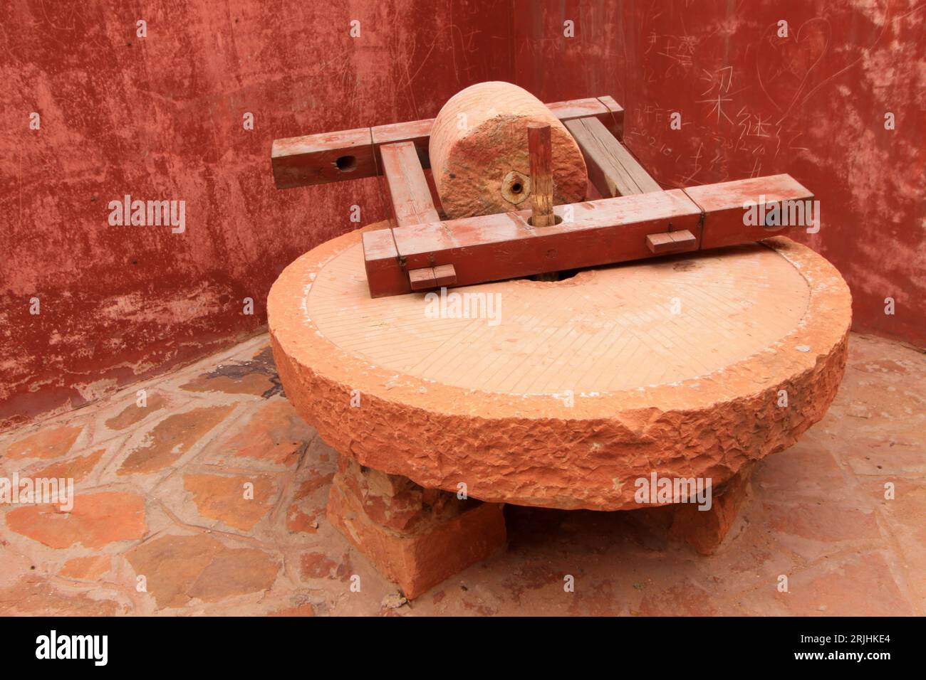Ancient Chinese tools used for grinding wheat, in Chinese rural areas ...