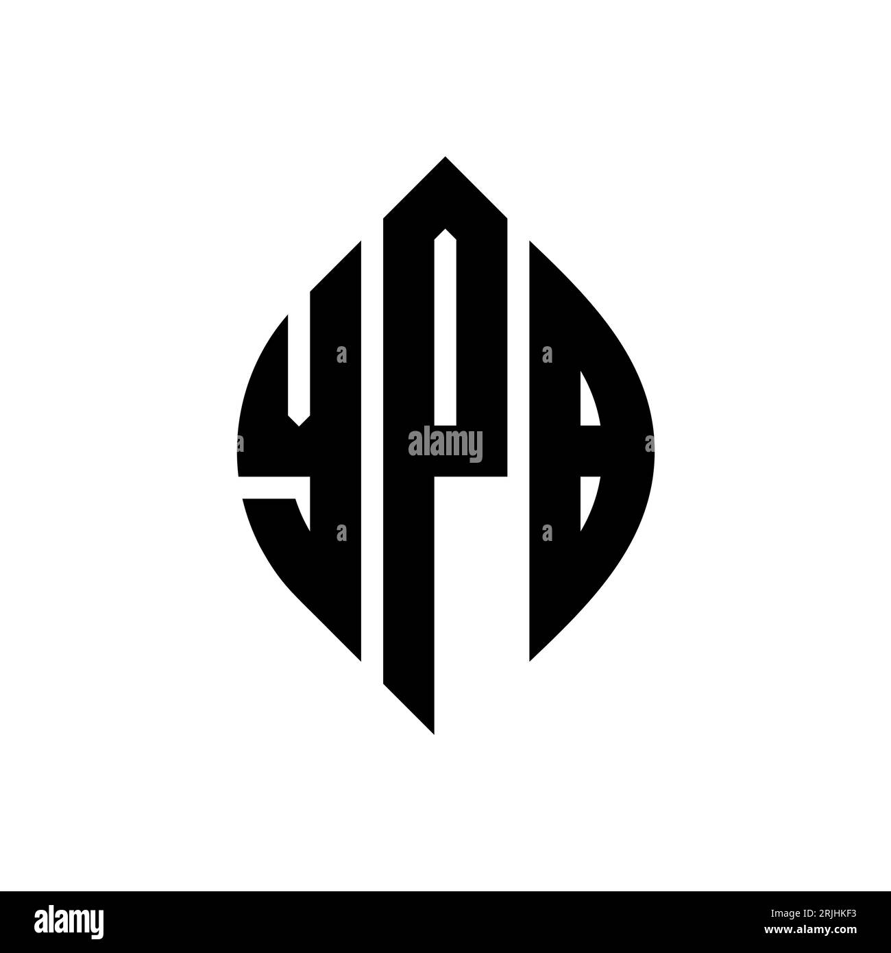 YPB circle letter logo design with circle and ellipse shape. YPB ...