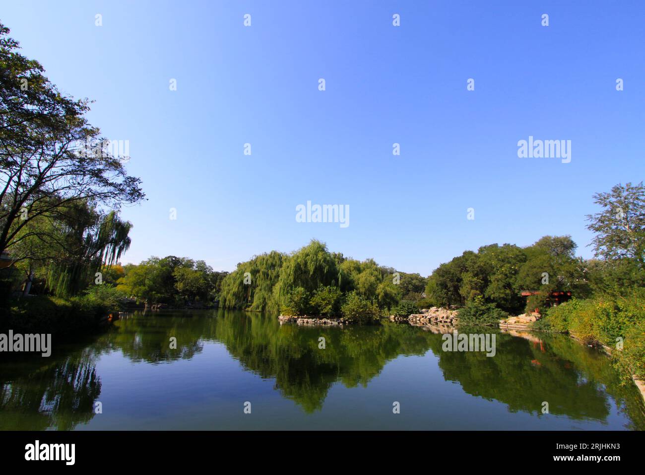 Trees and lakes natural landscape, in Beijing, China Stock Photo - Alamy