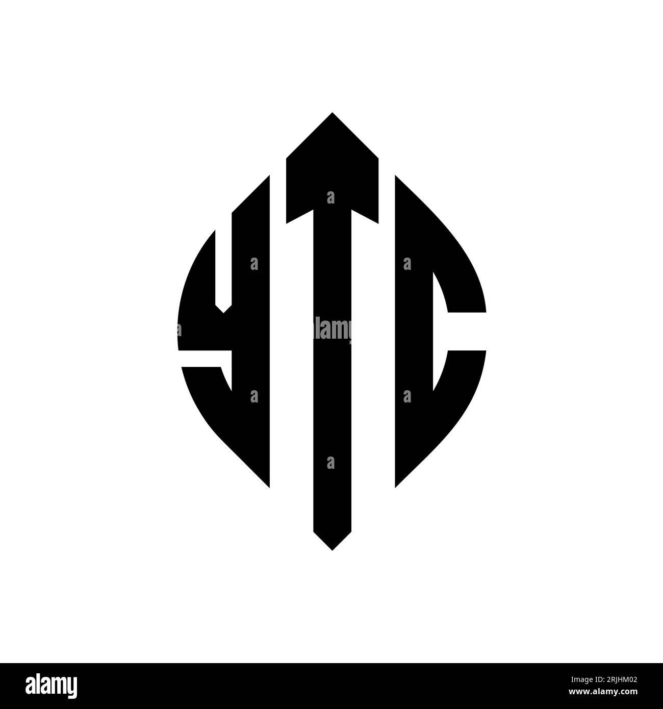 YTC circle letter logo design with circle and ellipse shape. YTC ...