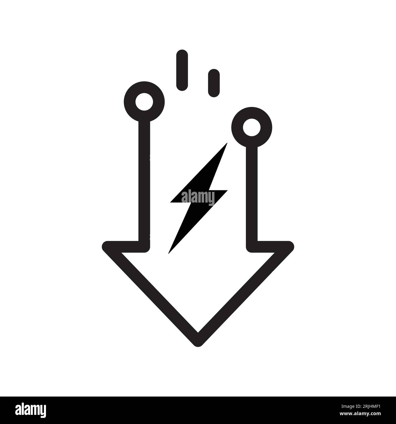 low consumption electricity icon, reduce energy charge, thin line web symbol on white background ...