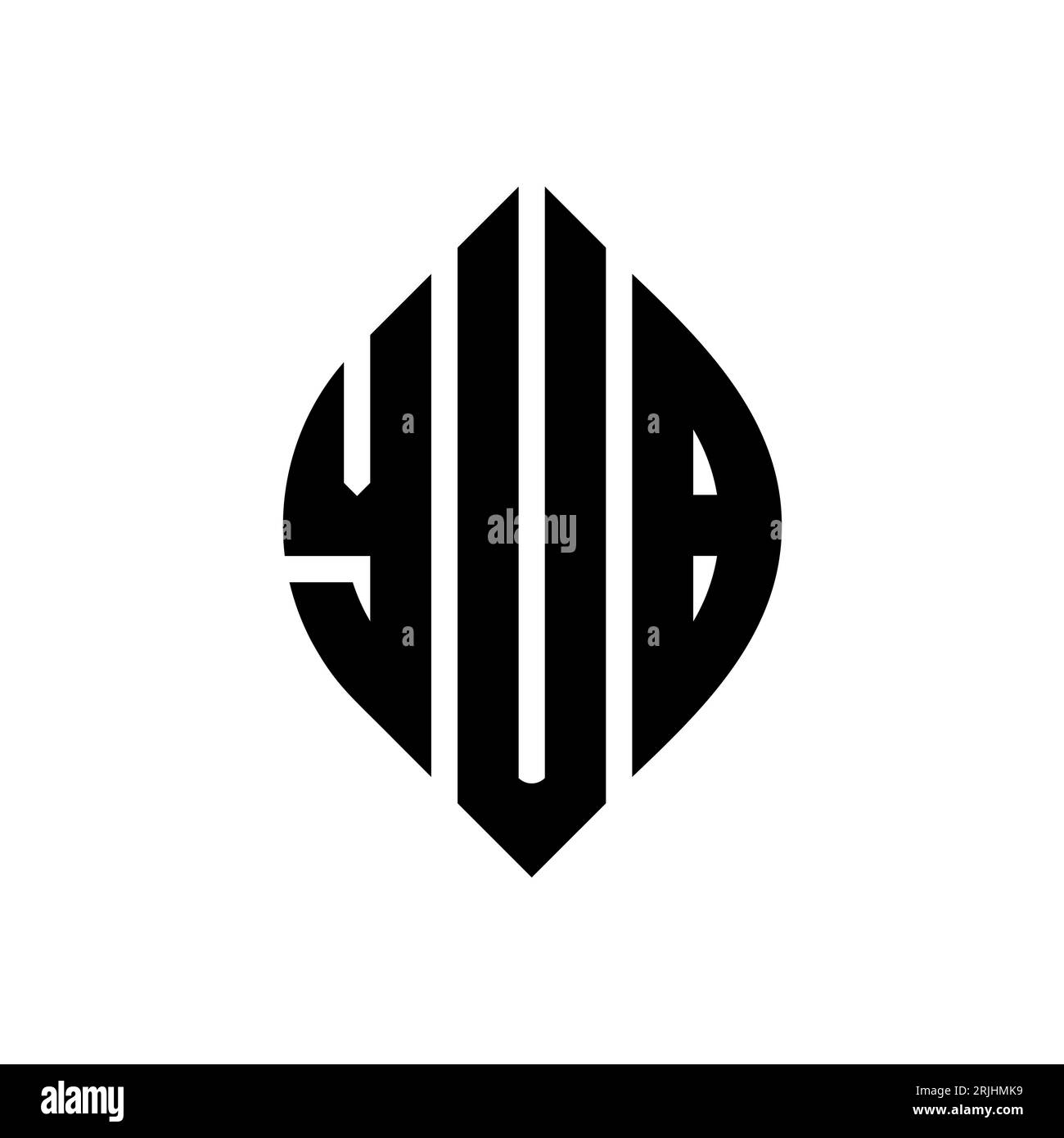YUB circle letter logo design with circle and ellipse shape. YUB ...
