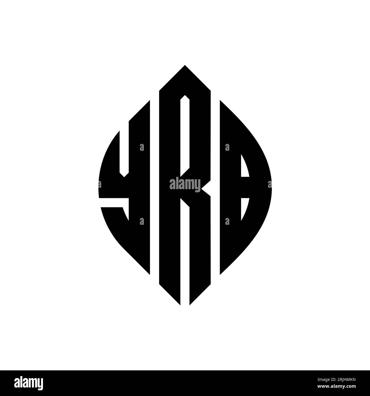 YRB circle letter logo design with circle and ellipse shape. YRB ...