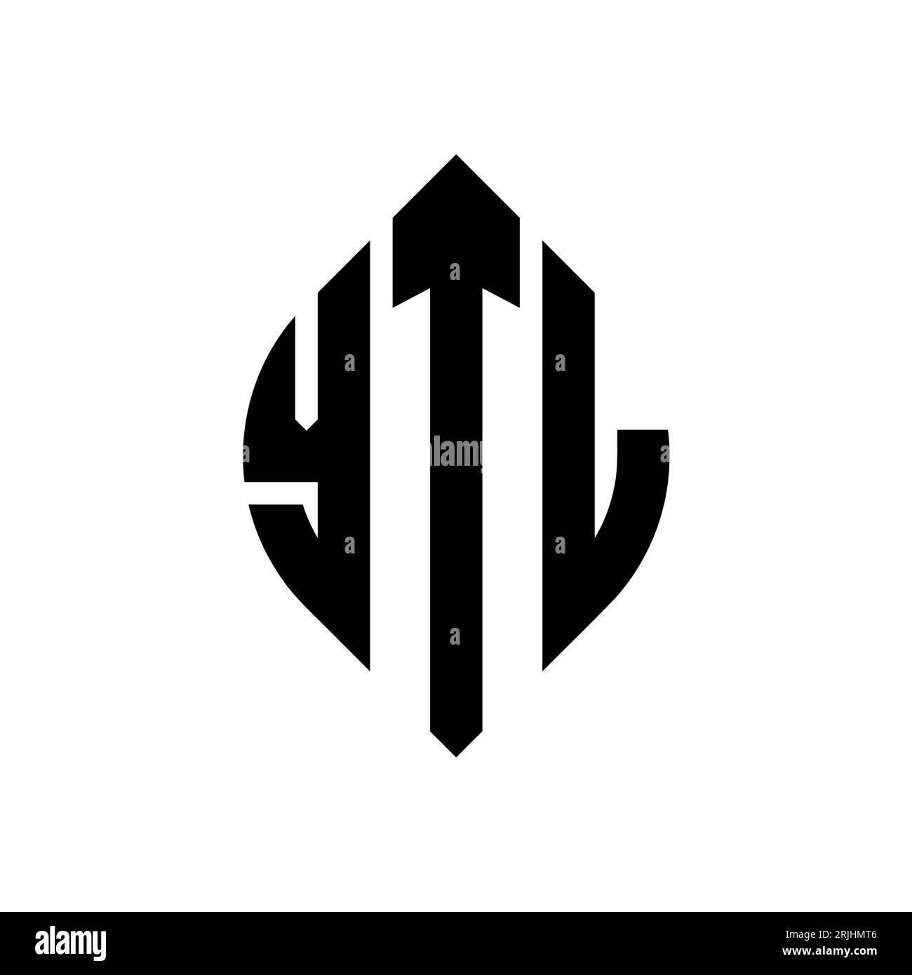 YTL circle letter logo design with circle and ellipse shape. YTL ...