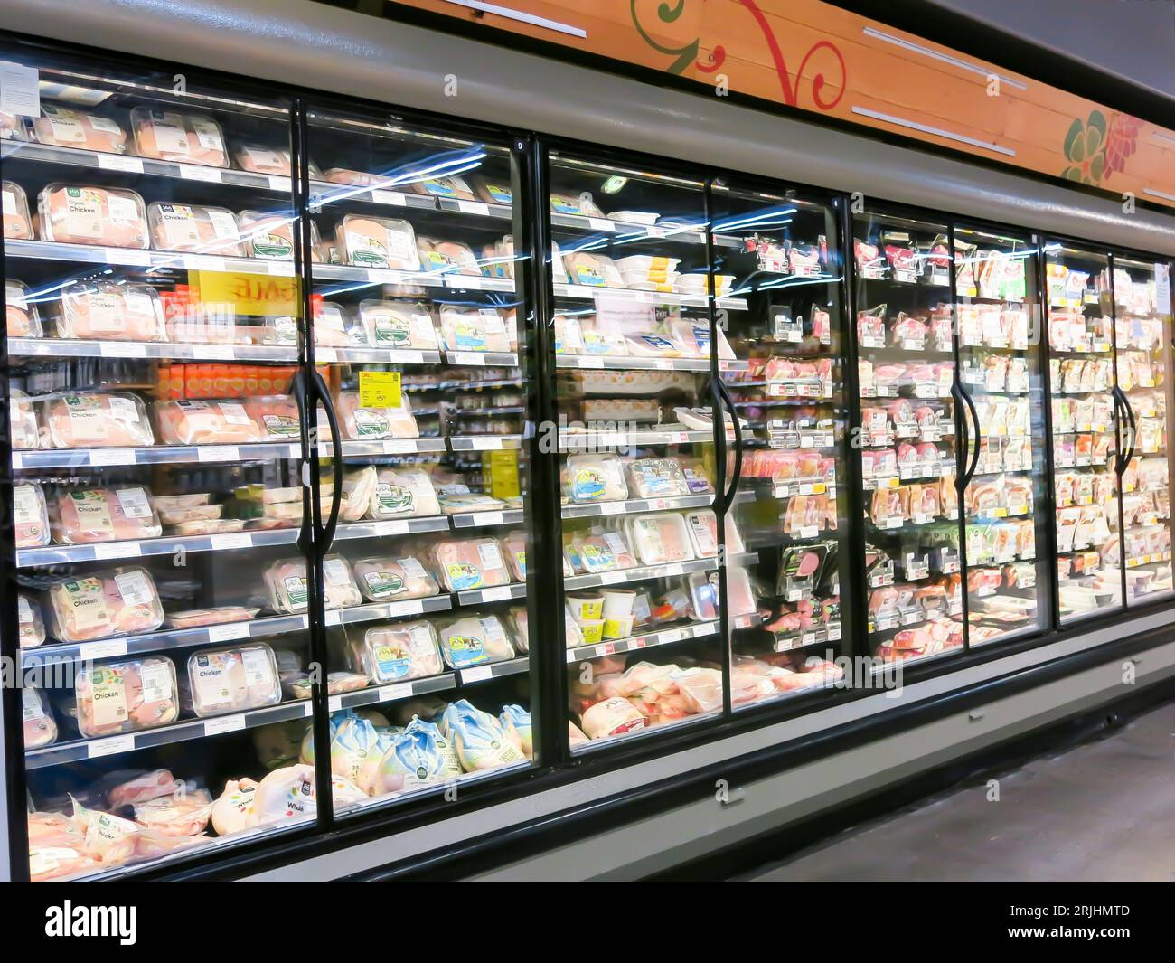 Refrigerated Units in Supermarket Stock Photo - Alamy