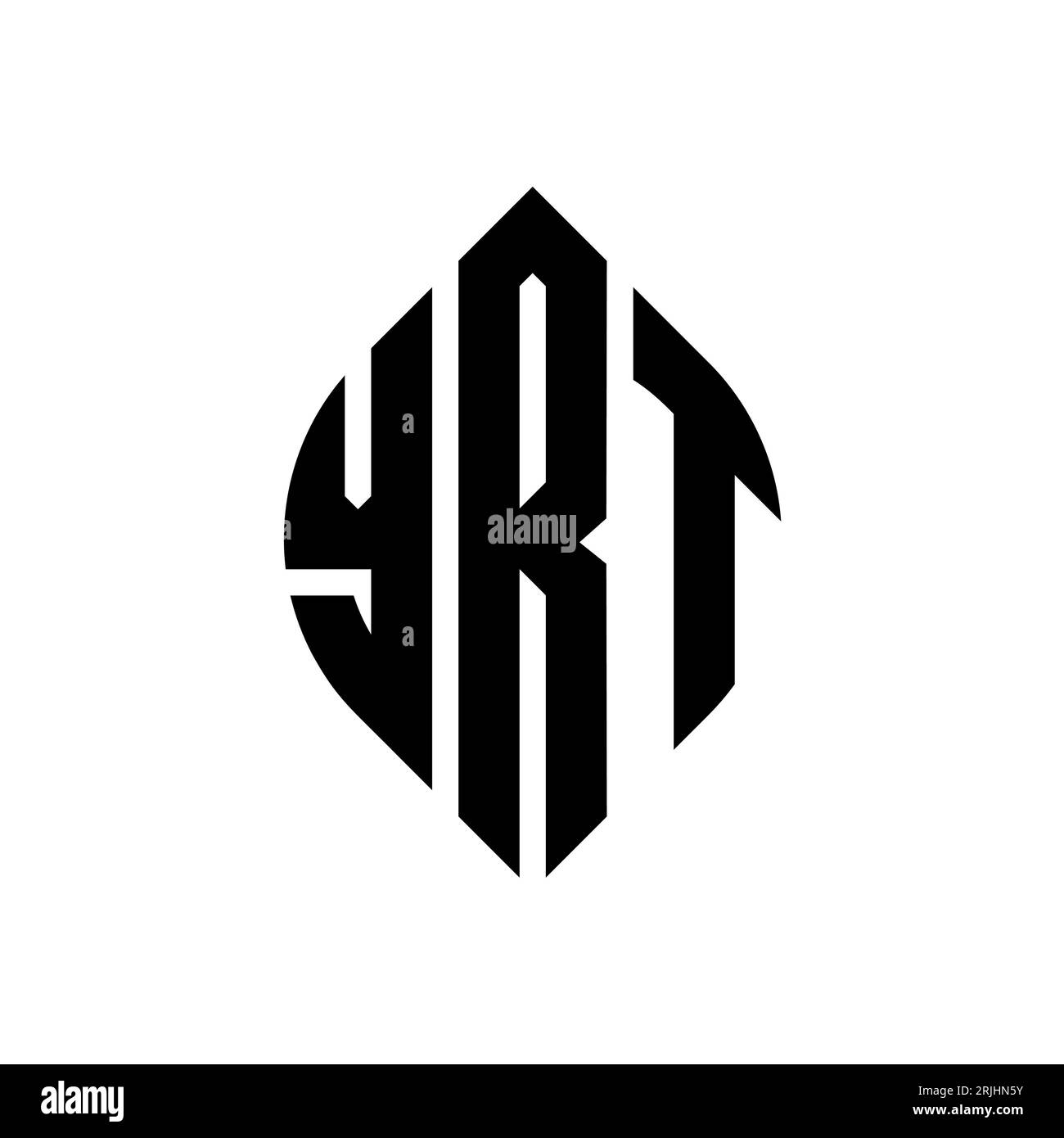 YRT circle letter logo design with circle and ellipse shape. YRT ...