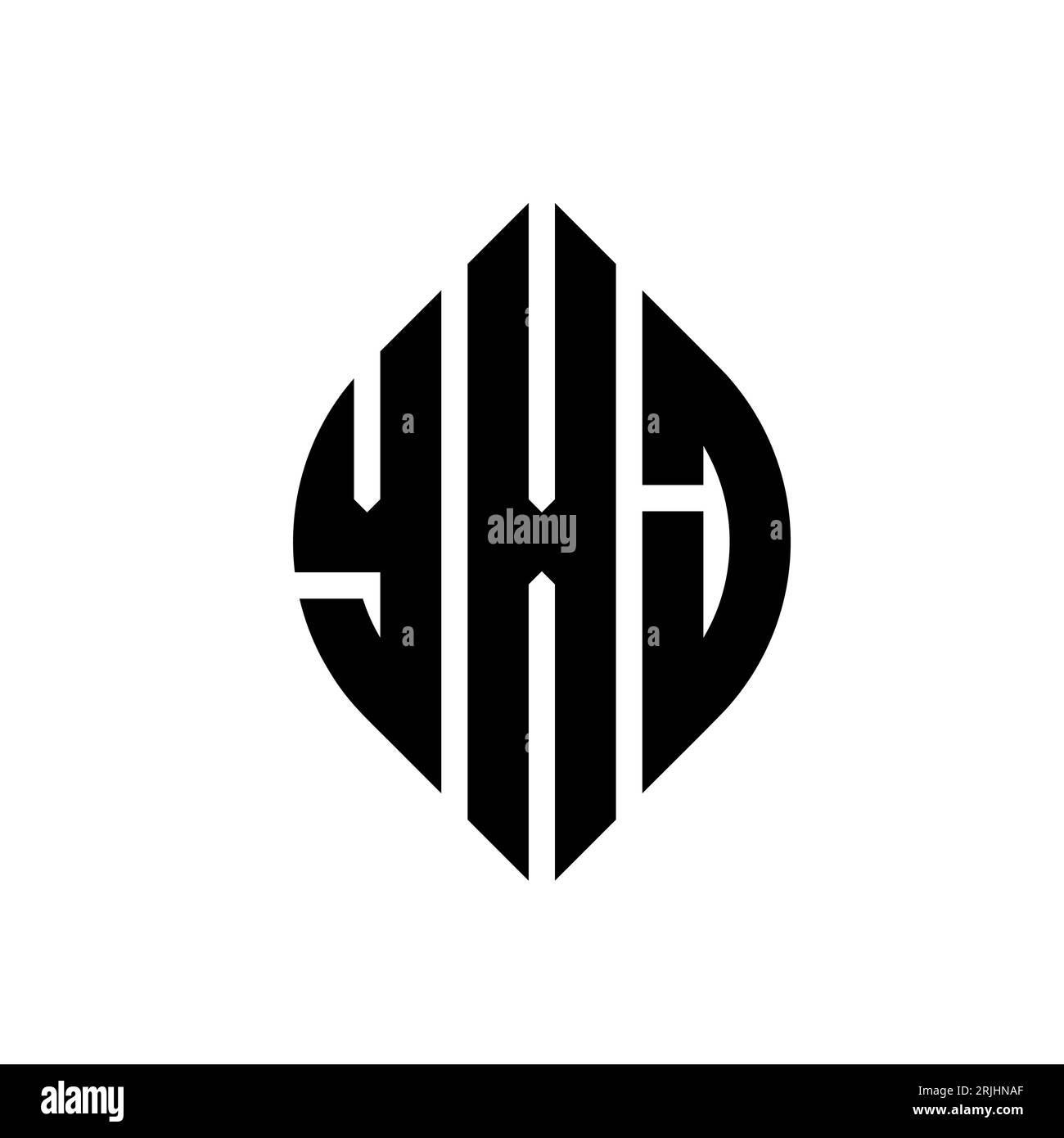 YXJ circle letter logo design with circle and ellipse shape. YXJ ...